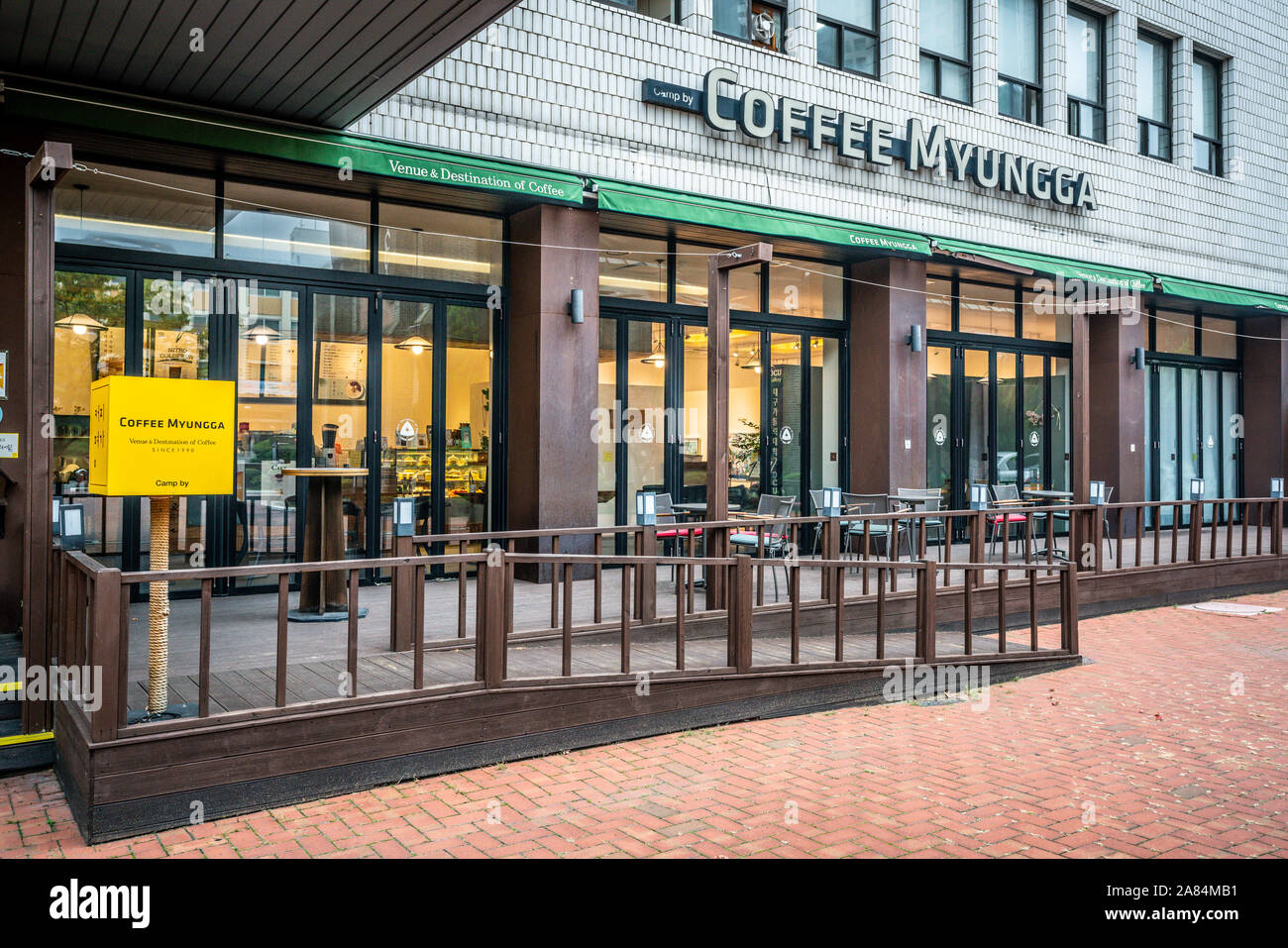 Daegu Korea , 1 October 2019 : Exterior view of Coffee Myungga a famous ...