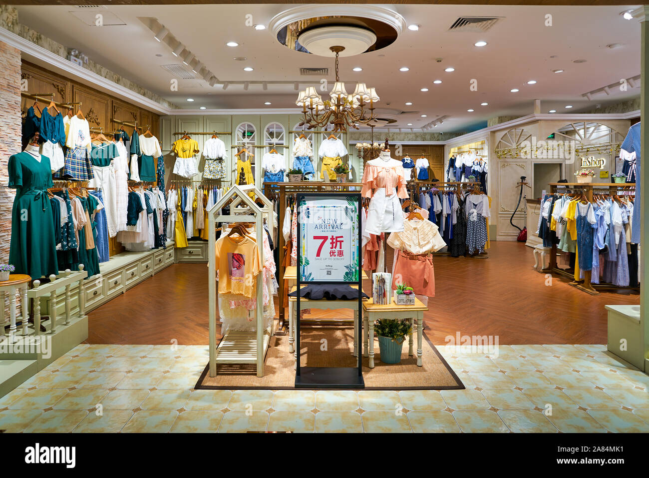 SHENZHEN, CHINA - CIRCA APRIL, 2019: interior shot of InShop retail ...