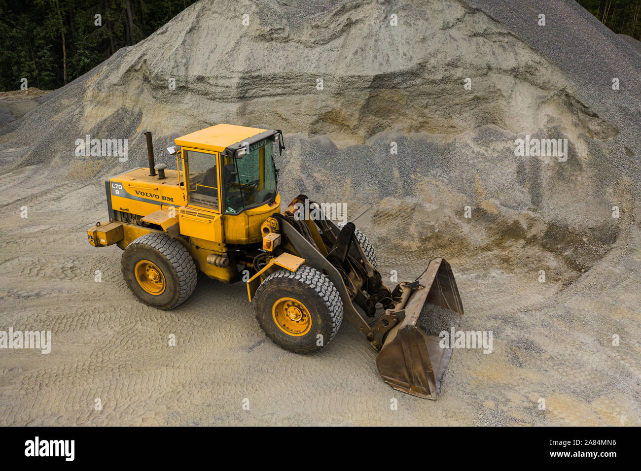 Front loader in a construction site Stock Photo - Alamy