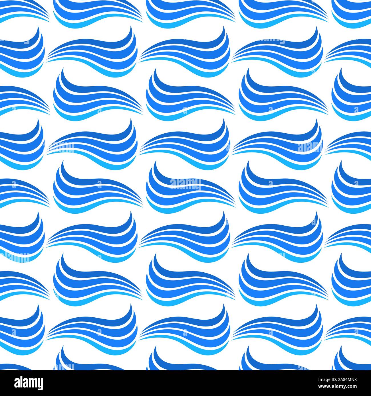 Blue sea waves seamless pattern. Vector illustration Stock Vector Image ...