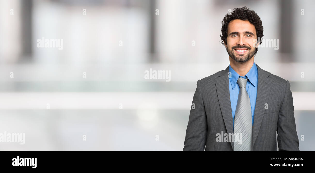 Banner friendly smiling man hi-res stock photography and images - Alamy