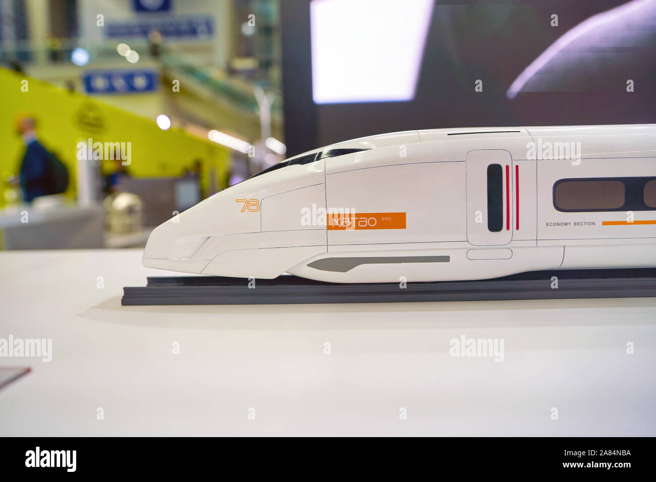 SHENZHEN, CHINA - CIRCA APRIL, 2019: scale model of a train on display ...