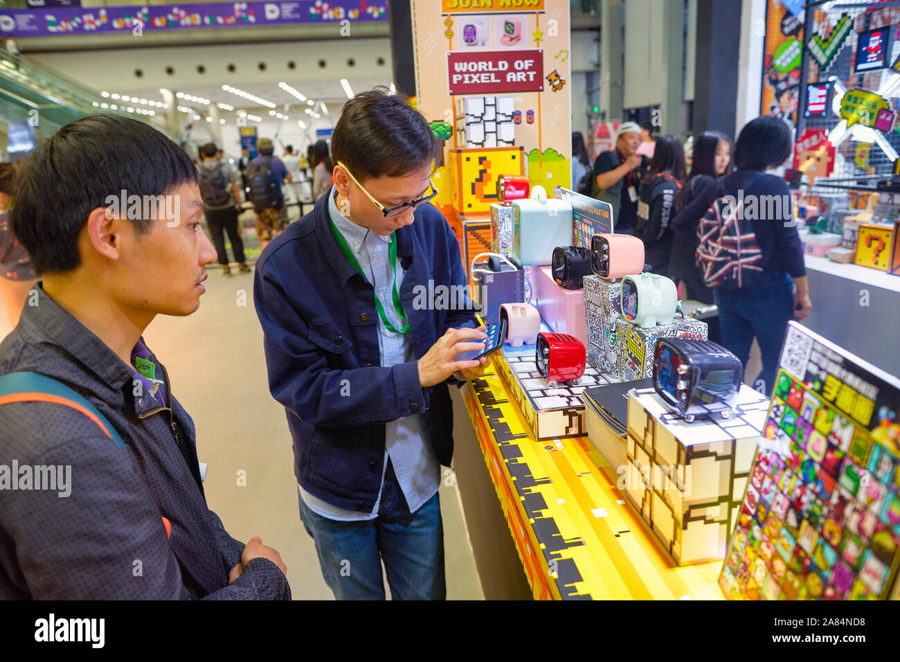 SHENZHEN, CHINA - CIRCA APRIL, 2019: Divoom stand at Shenzhen Design ...