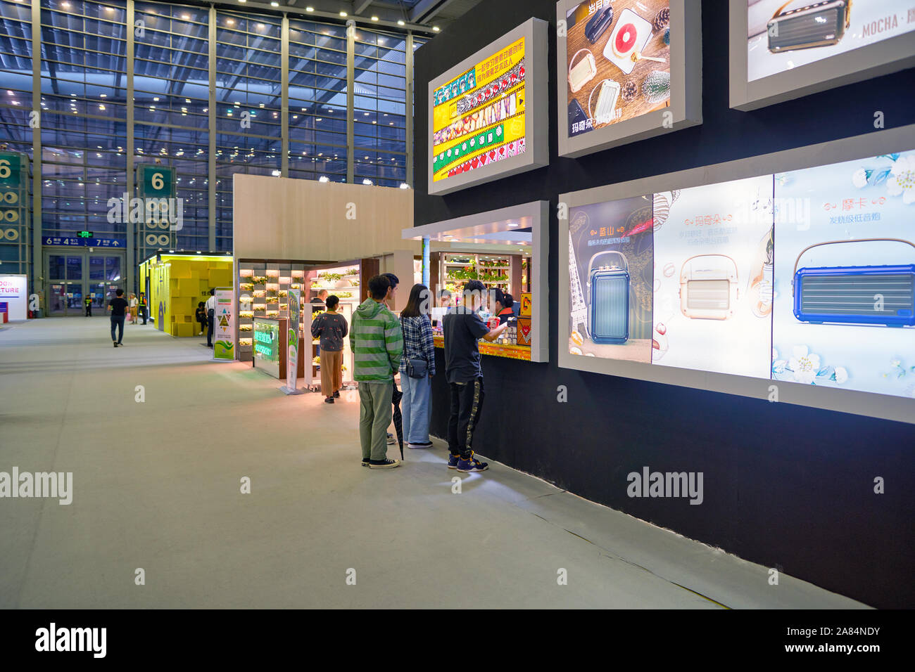 SHENZHEN, CHINA - CIRCA APRIL, 2019: Divoom stand at Shenzhen Design ...