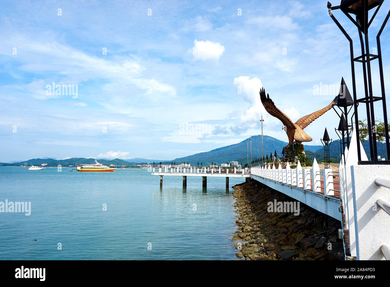 Langkawi, Malaysia - October 10, 2019. Eagle Square in Langkawi, near ...