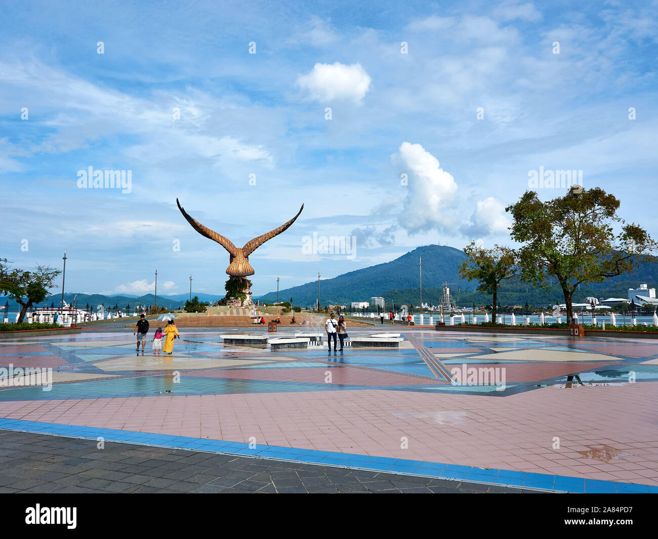 Langkawi, Malaysia - October 10, 2019. Eagle Square in Langkawi, near ...