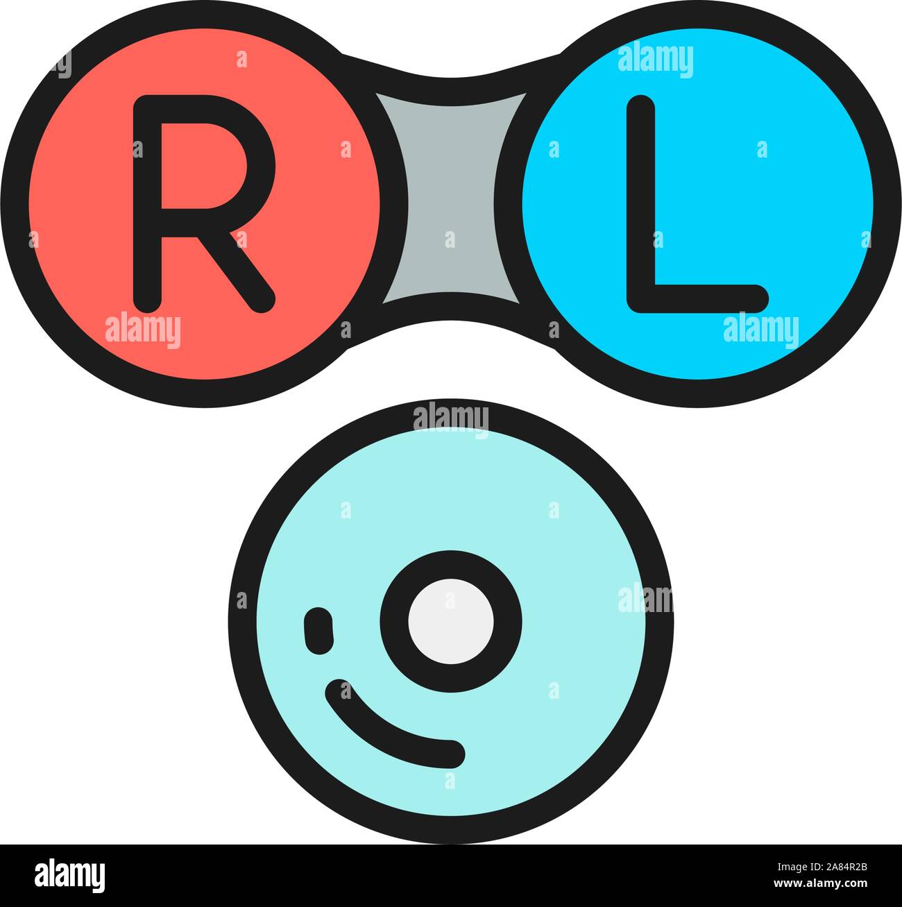 Eye contact lenses case flat color line icon Stock Vector Image & Art ...