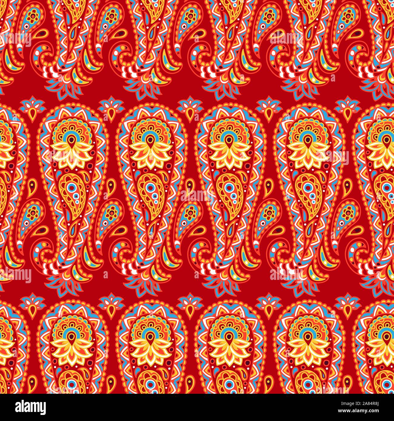 Indian Pattern Red Stock Vector Images Alamy