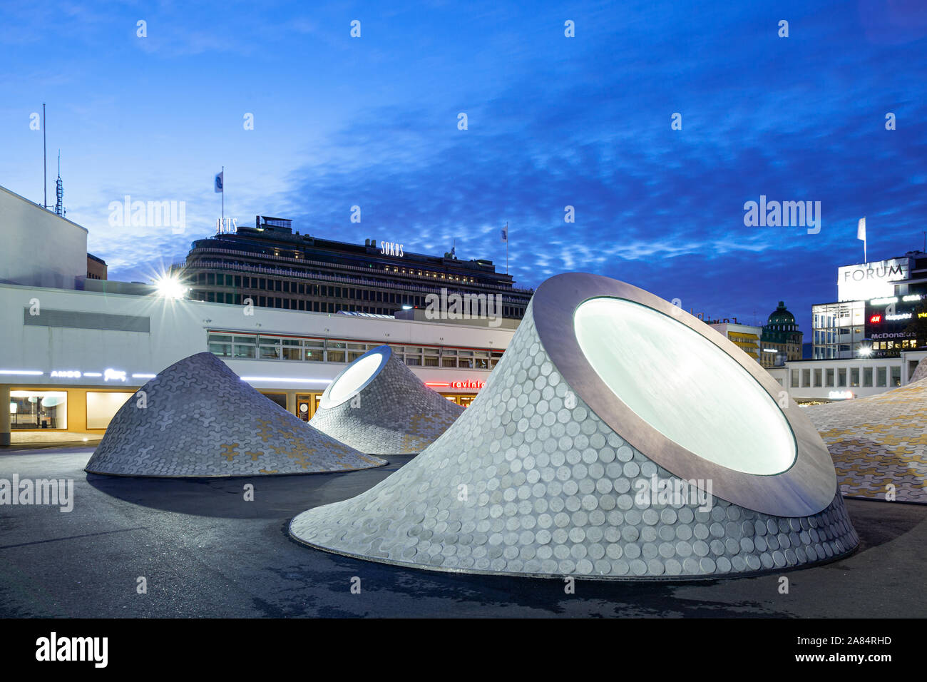 Skylights of the subterranean Amos Rex gallery in Helsinki, Finland ...