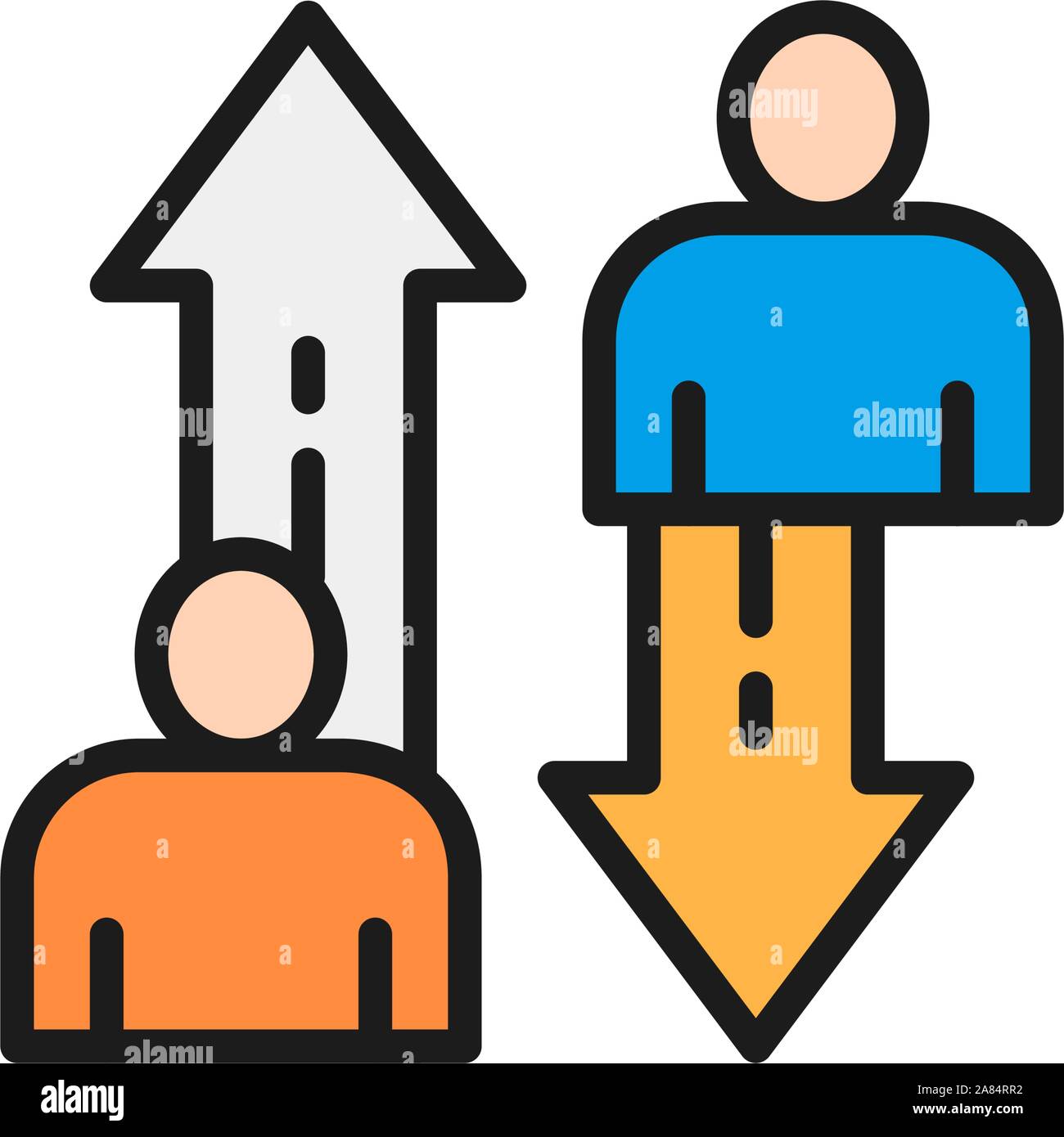 Change of employees, team competition flat color line icon Stock Vector ...