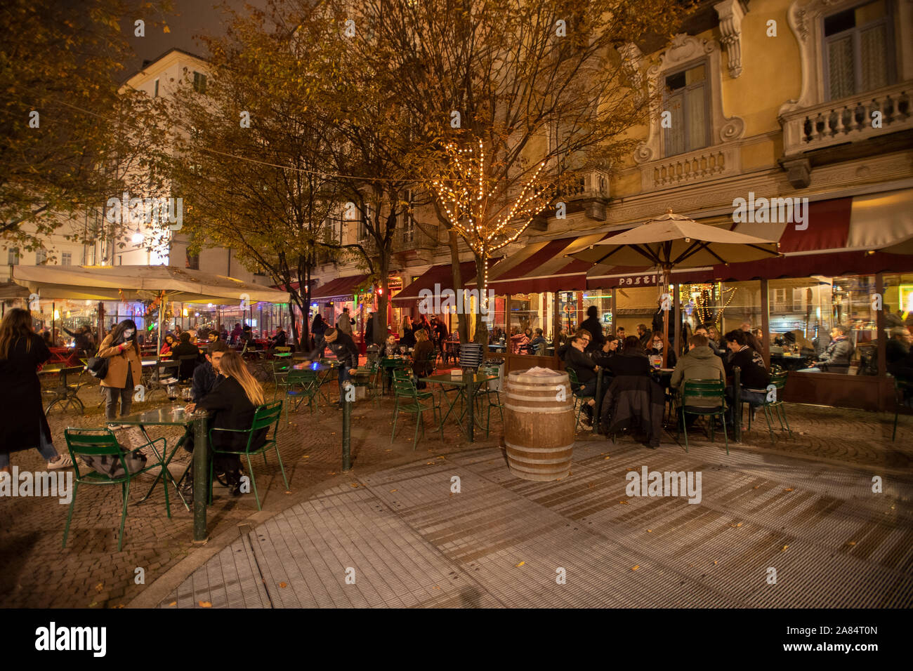 Italy Piedmont Turin Piazza Emanuele Filiberto - People and local Stock ...