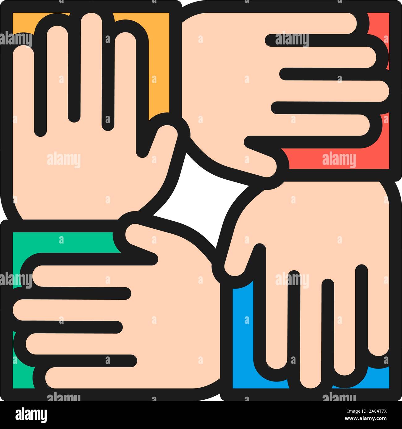 Teamwork flat color line icon Stock Vector Image & Art - Alamy