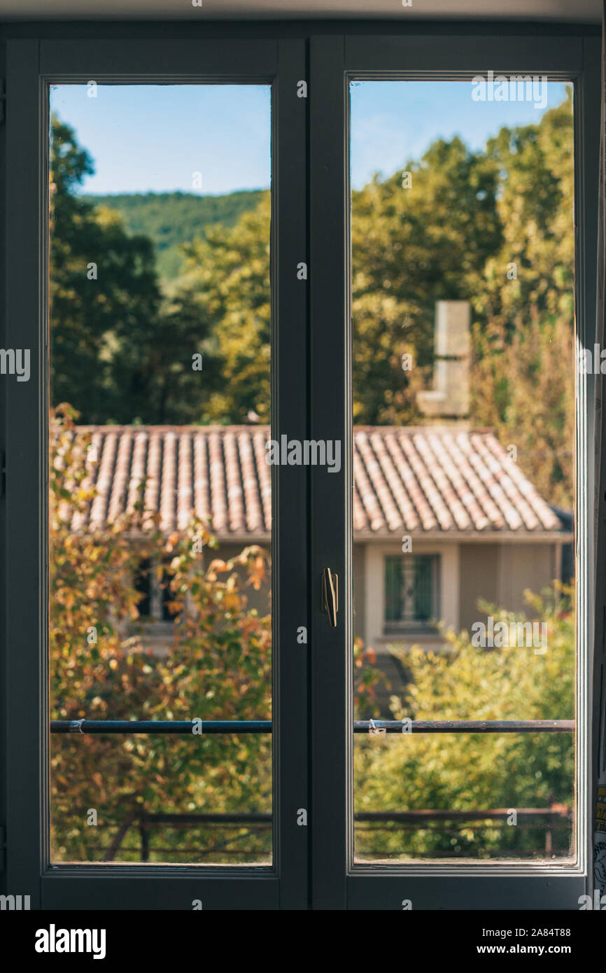 View through the window frame Stock Photo - Alamy