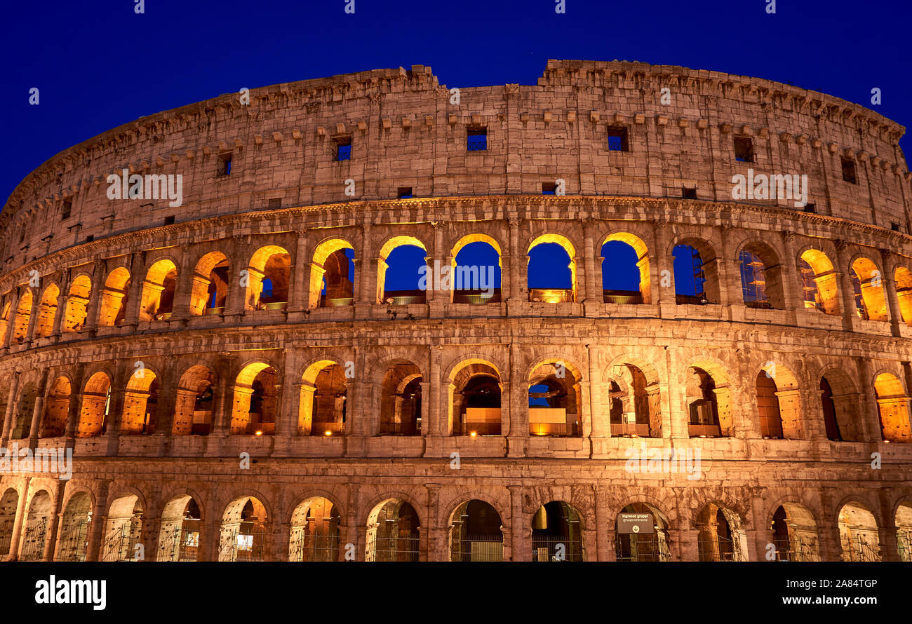 Colosseum golden hour Rome Italy Stock Photo - Alamy