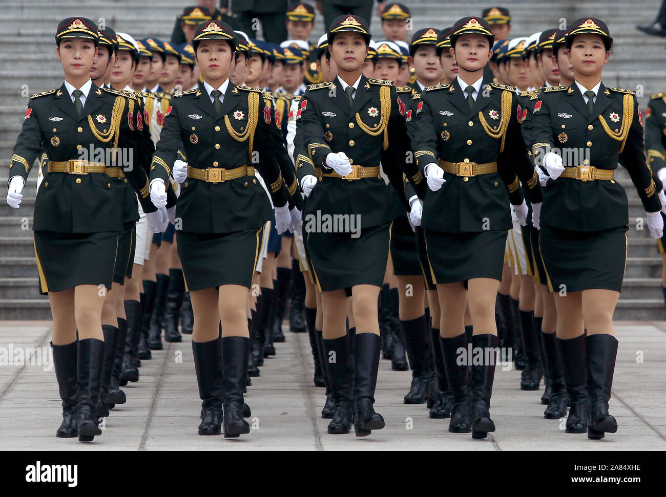 Beijing, China. 06th Nov, 2019. Chinese soldiers prepare to perform ...