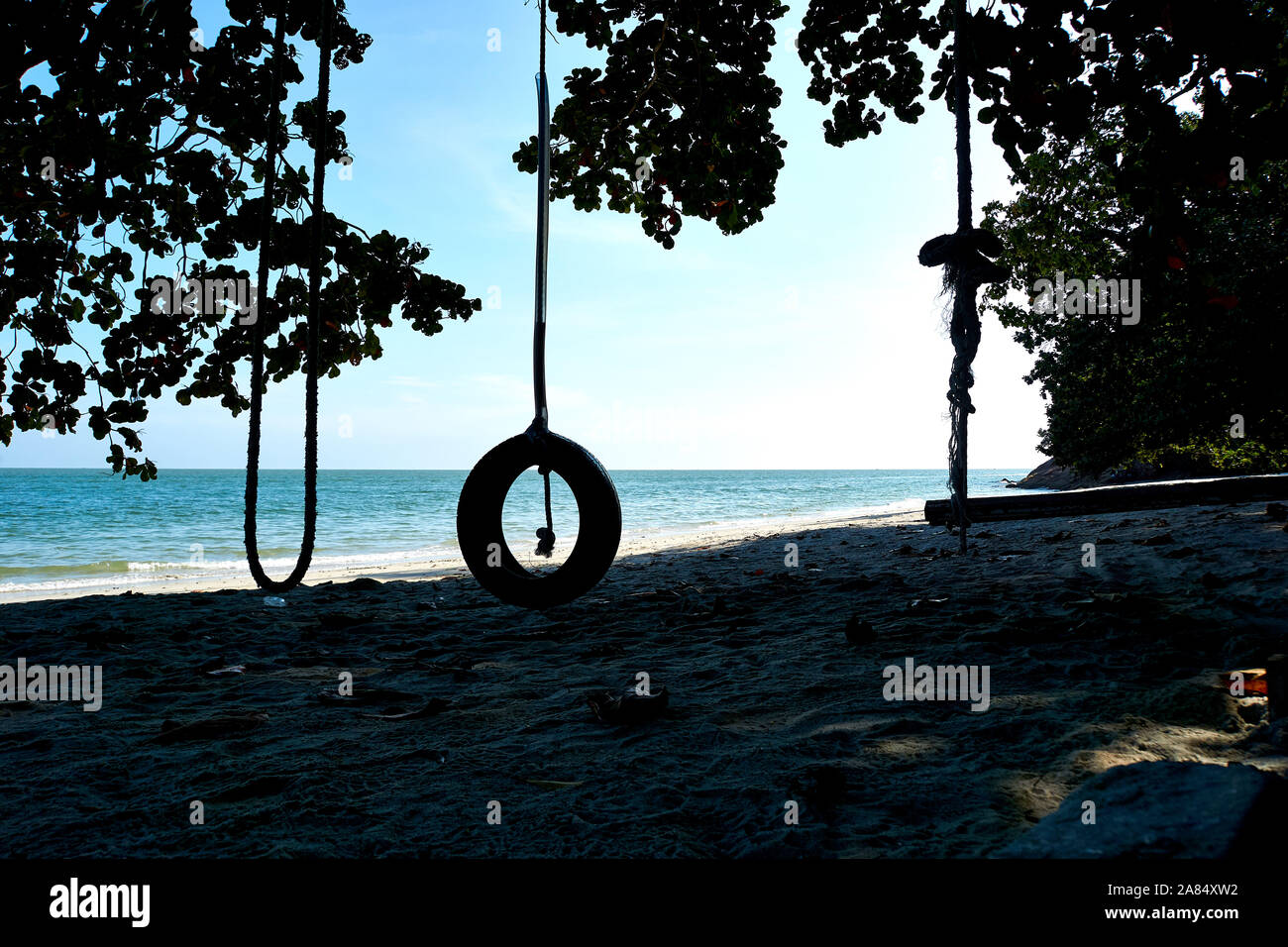 Palm tree beach in penang hi-res stock photography and images - Alamy