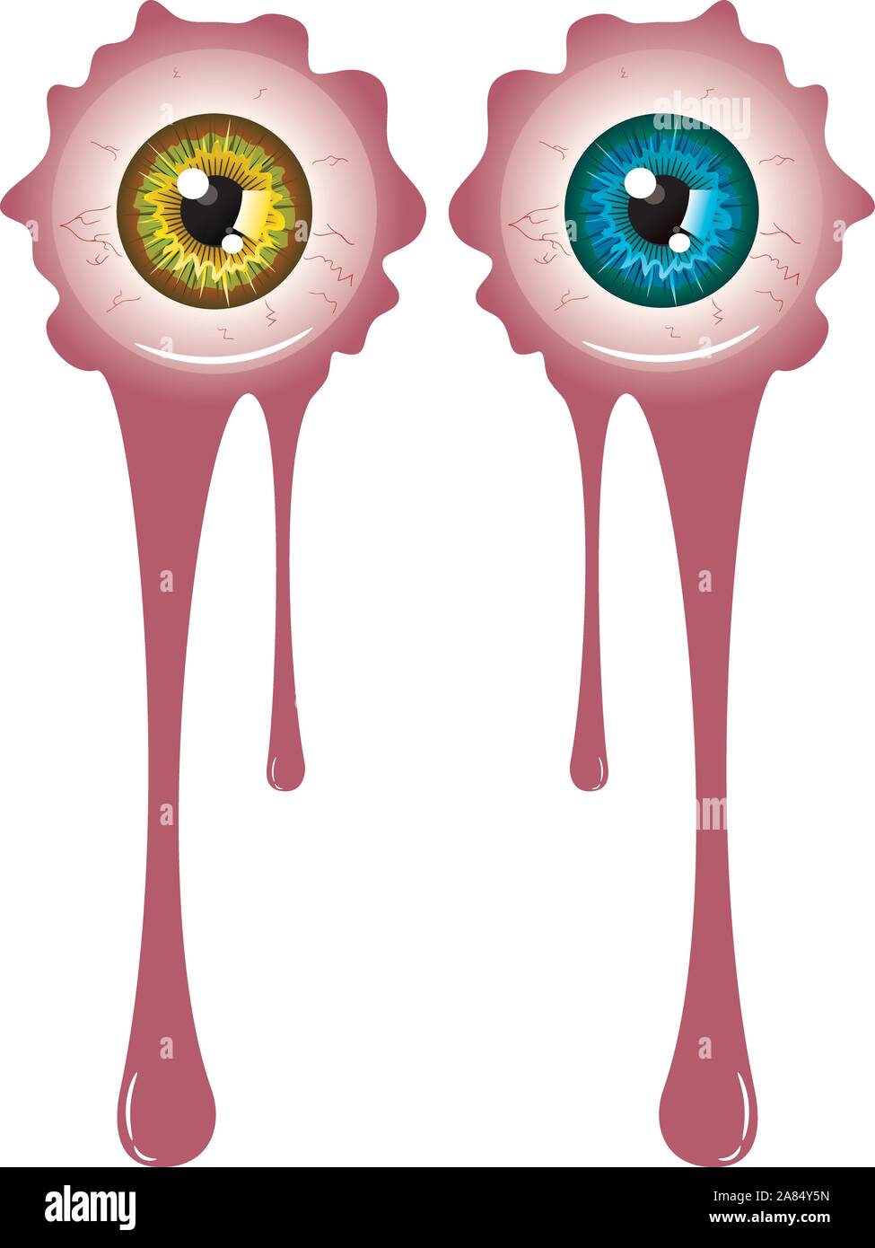 Spooky halloween eyeball with grunge blood splatter Stock Vector Image ...