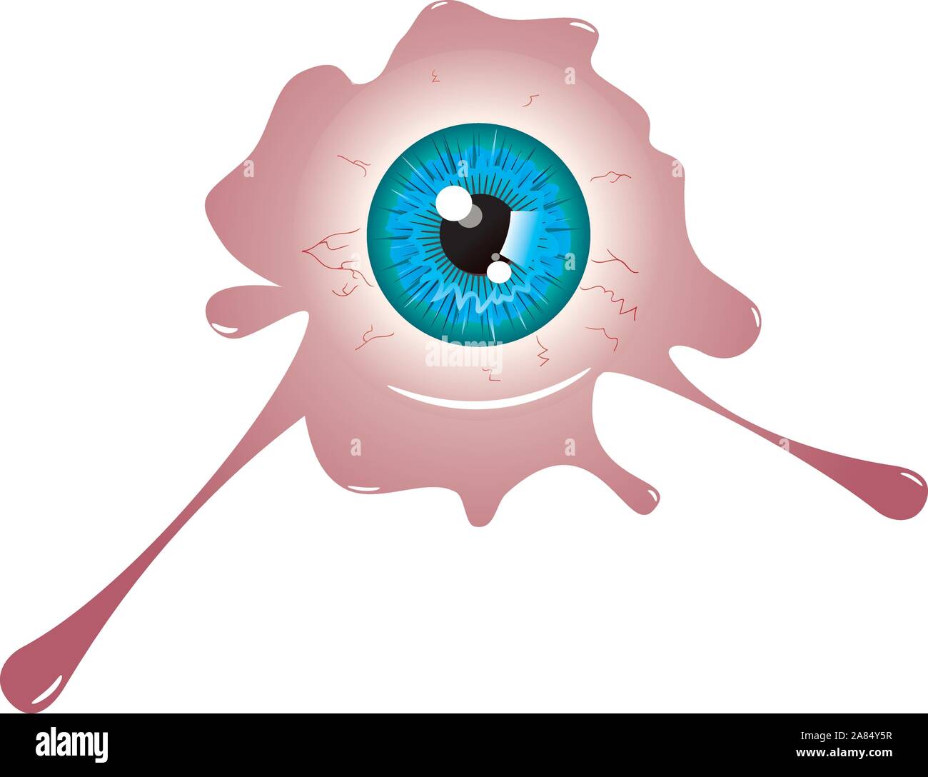 Spooky halloween eyeball with grunge blood splatter Stock Vector Image ...