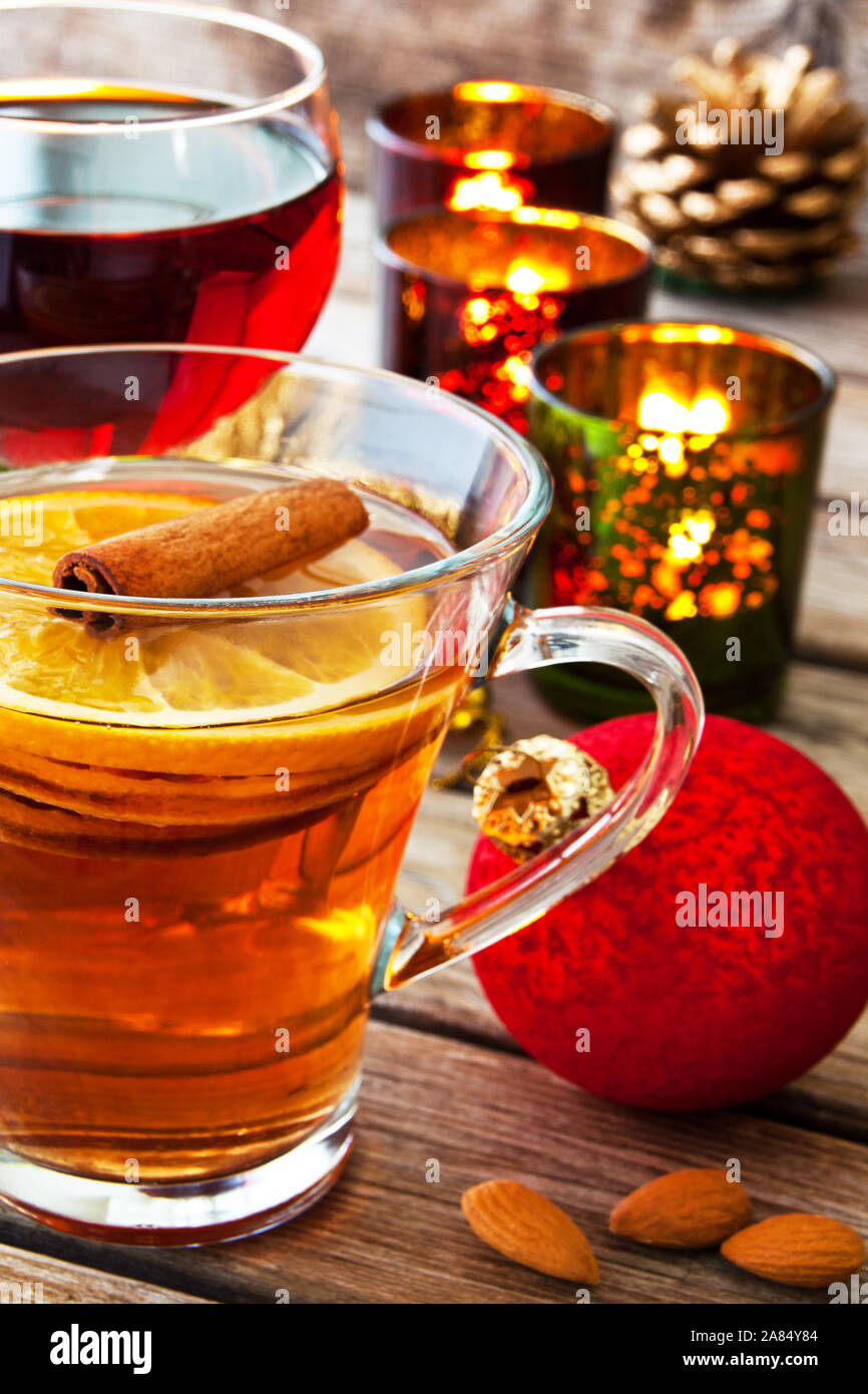 Hot wine white punch Stock Photo - Alamy