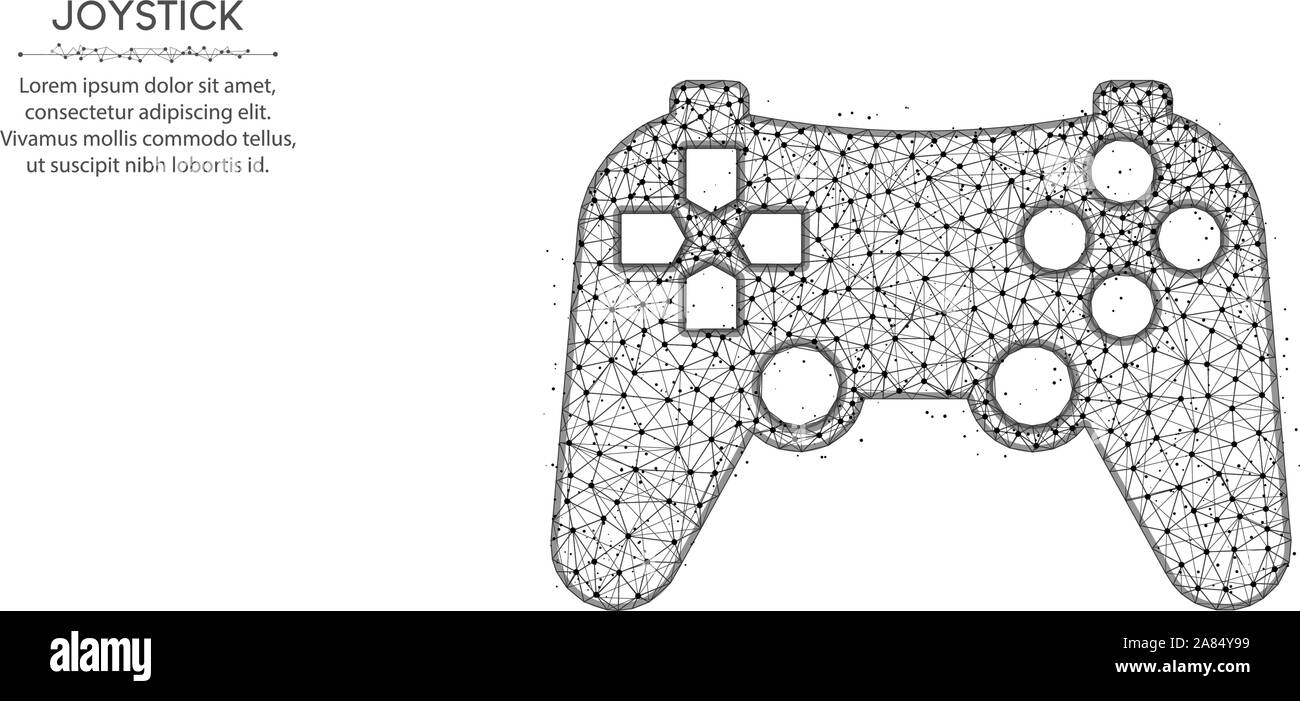 Joystick low poly design, Game console abstract geometric art, device ...