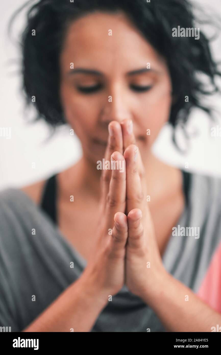Yoga. Experienced yoga & meditation teacher Stock Photo - Alamy