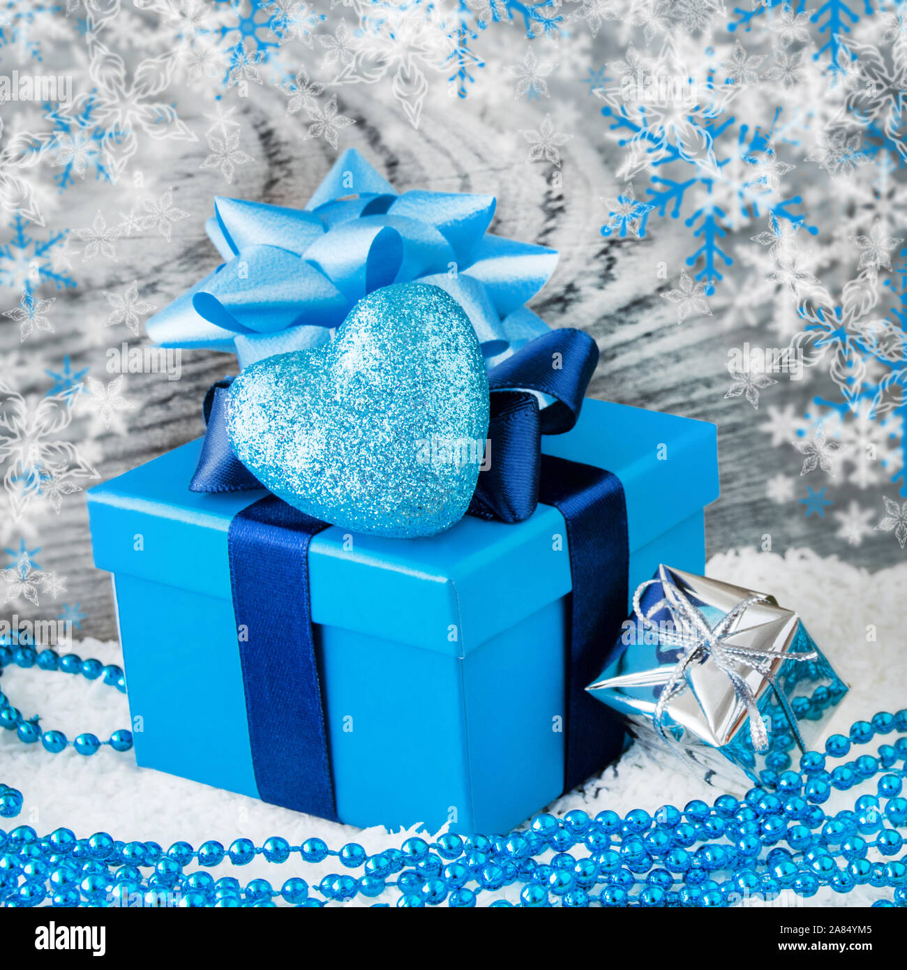 Blue Christmas gift Stock Photo - Alamy