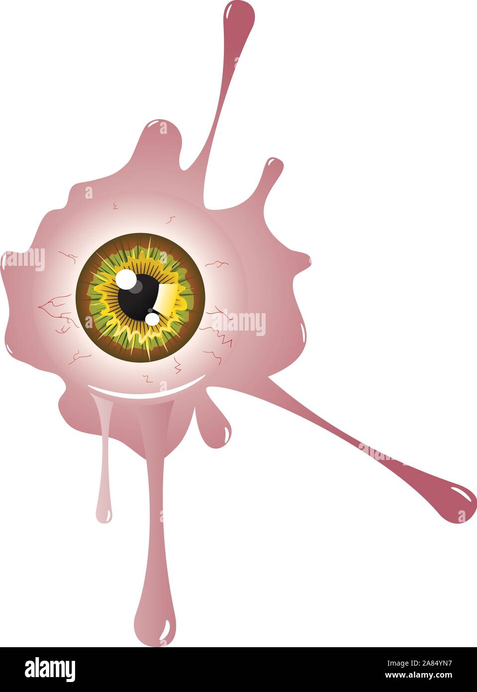 Spooky halloween eyeball with grunge blood splatter Stock Vector Image ...