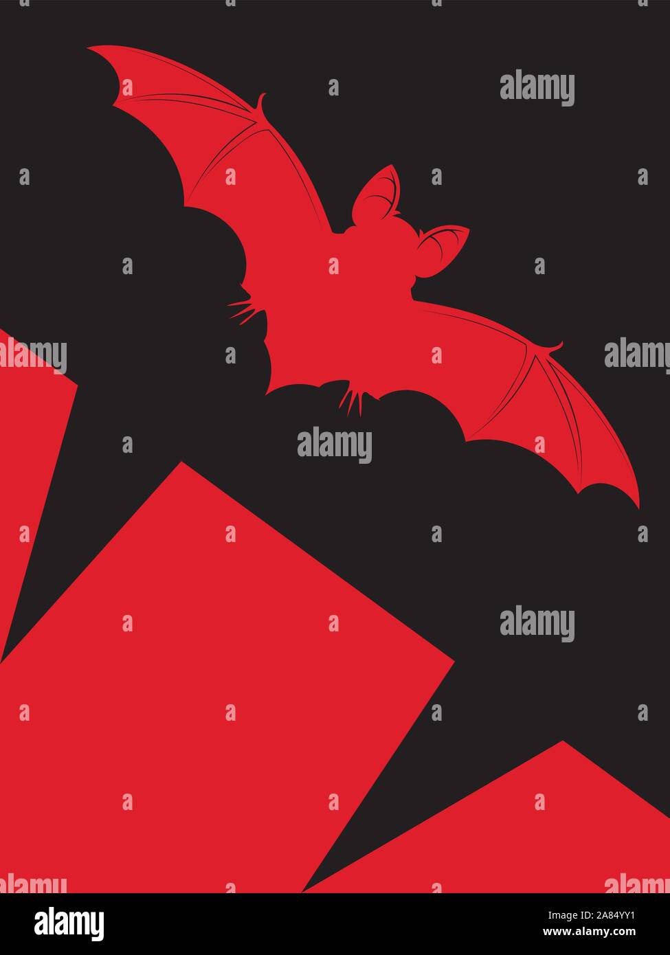 Spooky vampire bat retro poster, halloween illustration Stock Vector ...