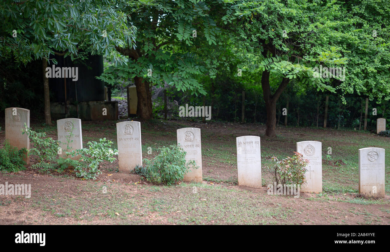 Sri Lanka, Trincomalee, Uppuveli, Commonwealth War Cemetery, graves and ...
