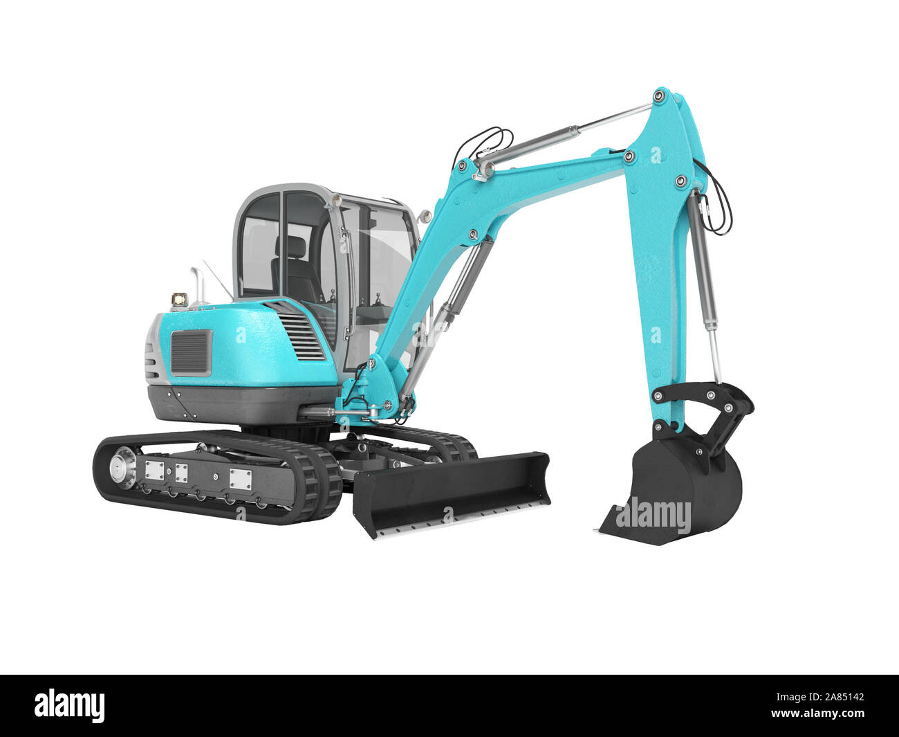 Construction machinery blue excavator with hydraulic mechlopatoy on ...