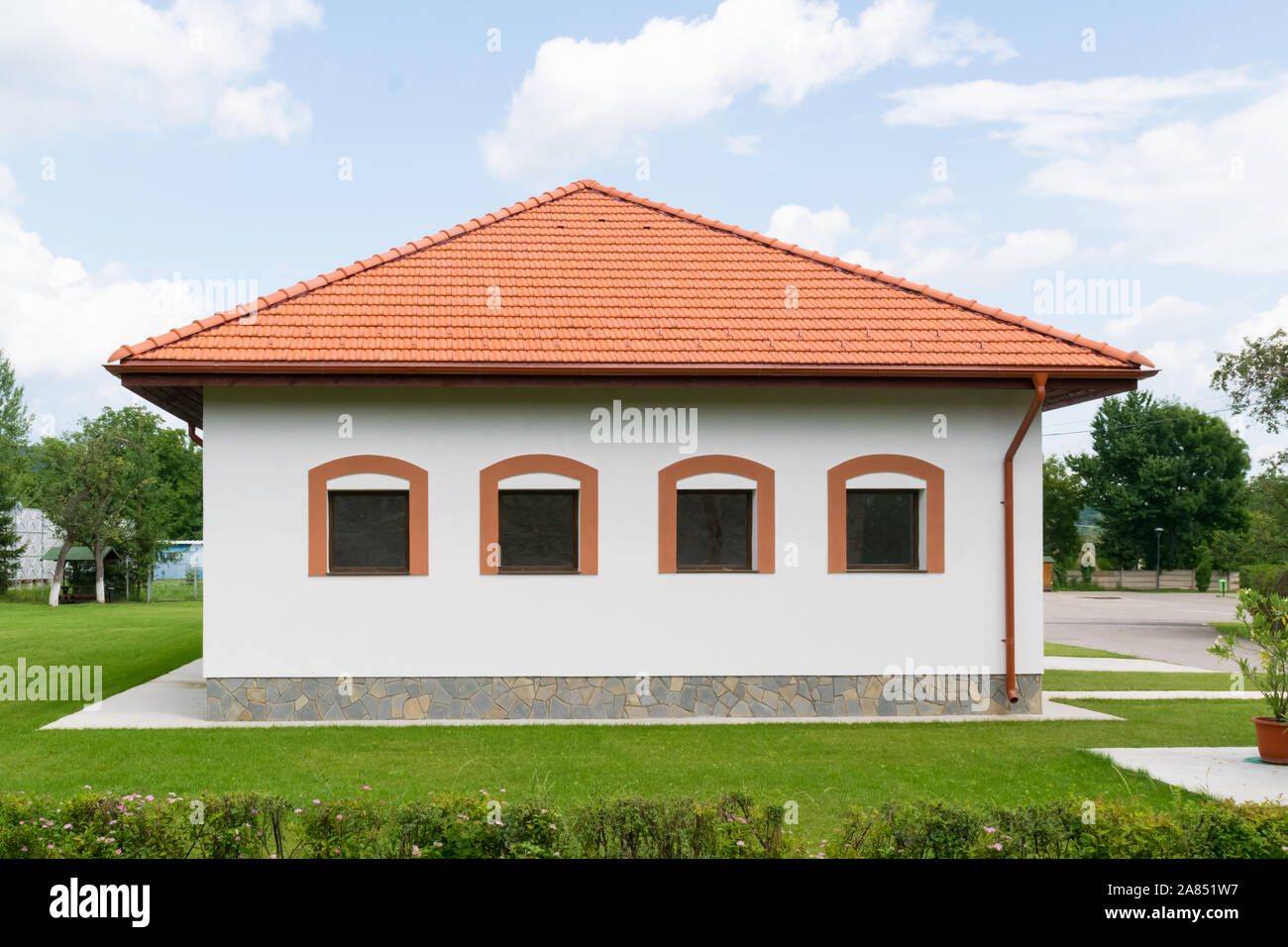 simple and beautiful house architecture with symmetry Stock Photo - Alamy