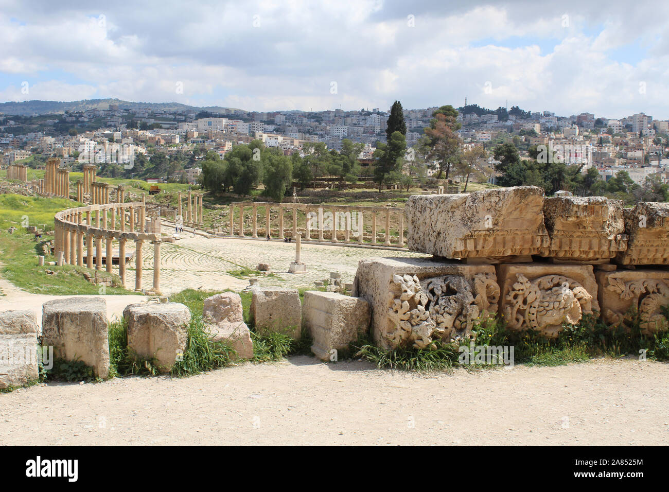 General view of Jerash in Jordan. A lone attacker has stabbed eight ...