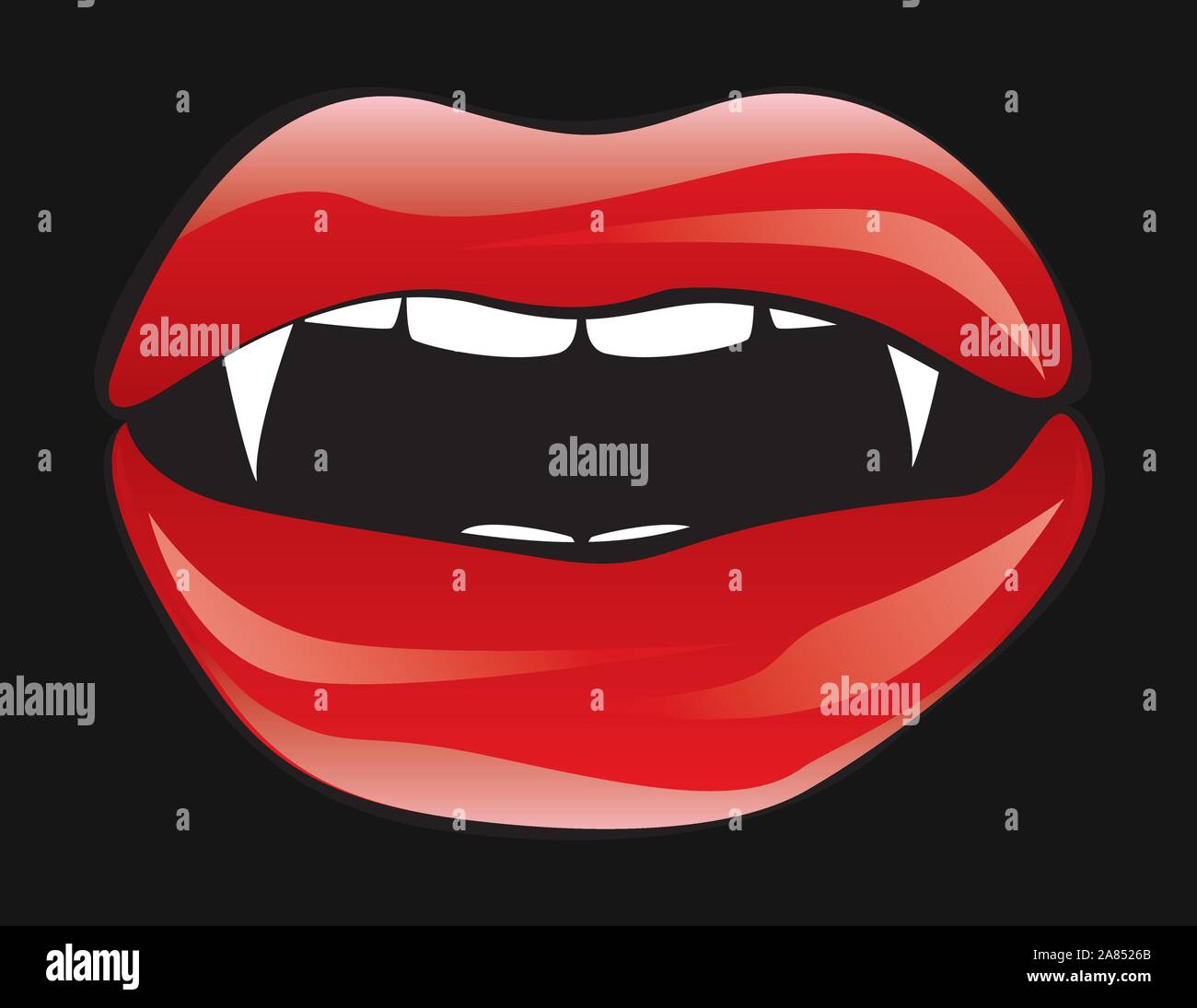 Illustration of red vampire lips on dark background Stock Vector Image ...