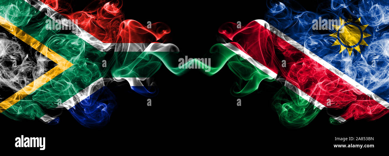 South Africa vs Namibia, Namibian smoky mystic flags placed side by ...