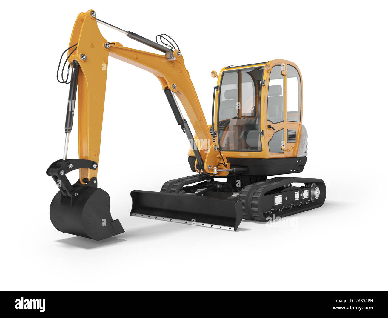 Tracked mini excavator on Cut Out Stock Images & Pictures - Alamy