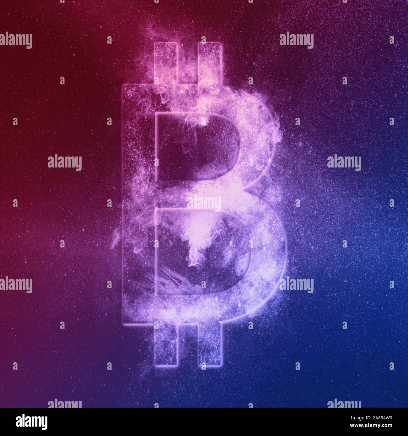 Bitcoin sign Red Blue. Bitcoin Symbol. Crypto currency symbol. Monetary ...