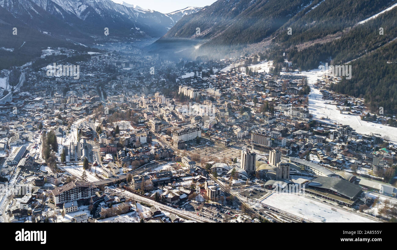 Chamonix winter city view hi-res stock photography and images - Alamy