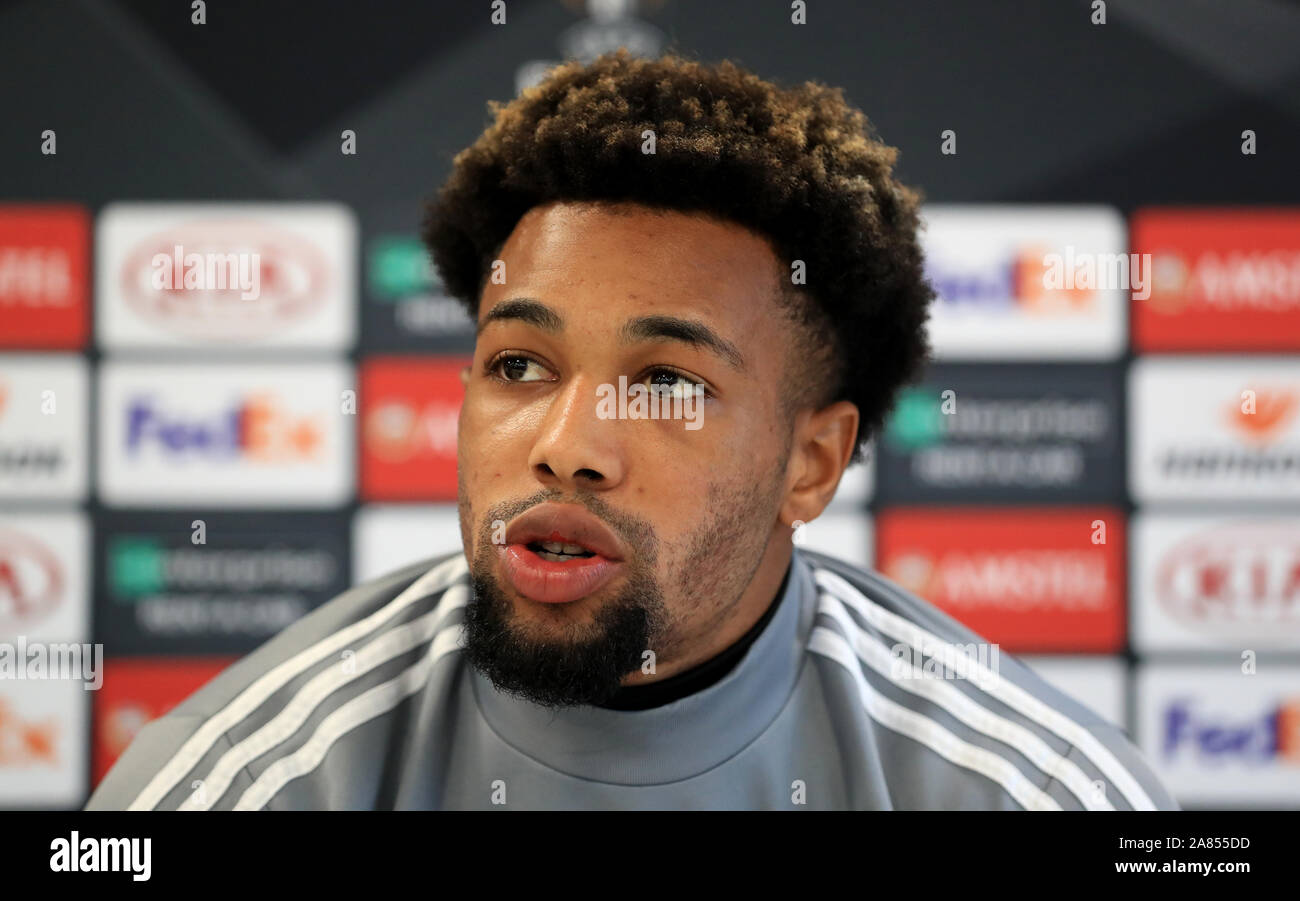 Wolverhampton Wanderers' Adama Traore during the press conference at ...