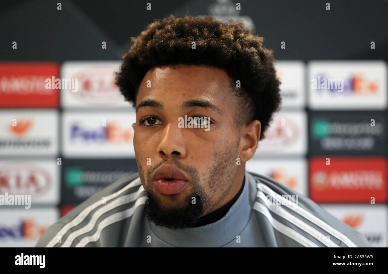 during the press conference at the Sir Jack Hayward Training Ground ...