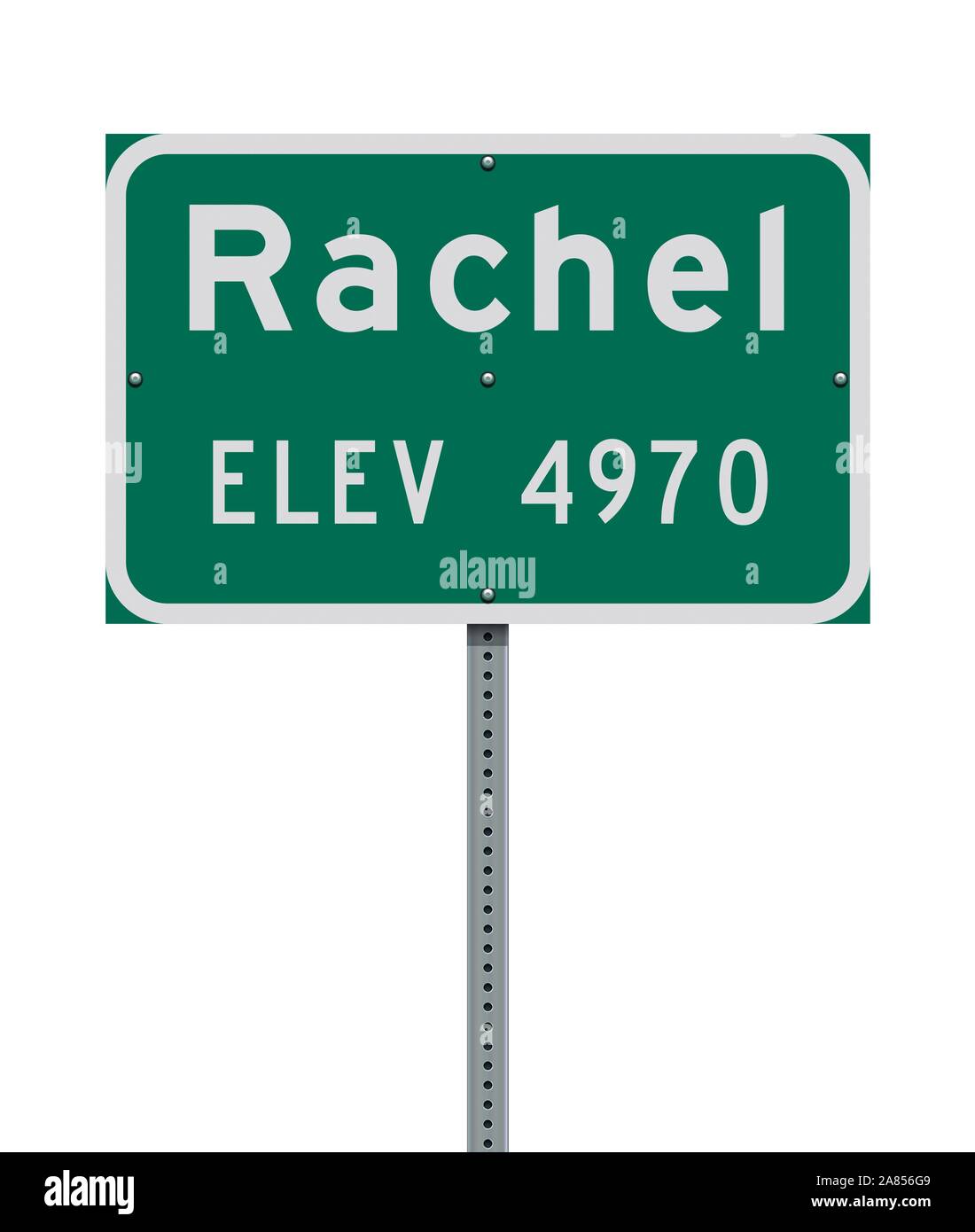 Vector illustration of the Rachel City Limit green road sign Stock ...