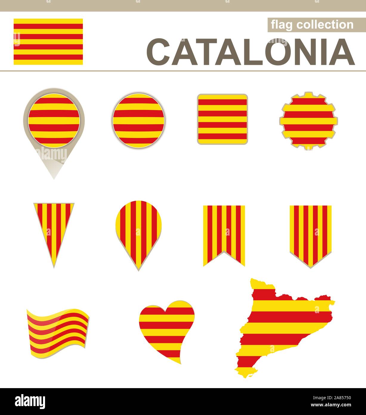 Catalonia national flag collection hi-res stock photography and images ...