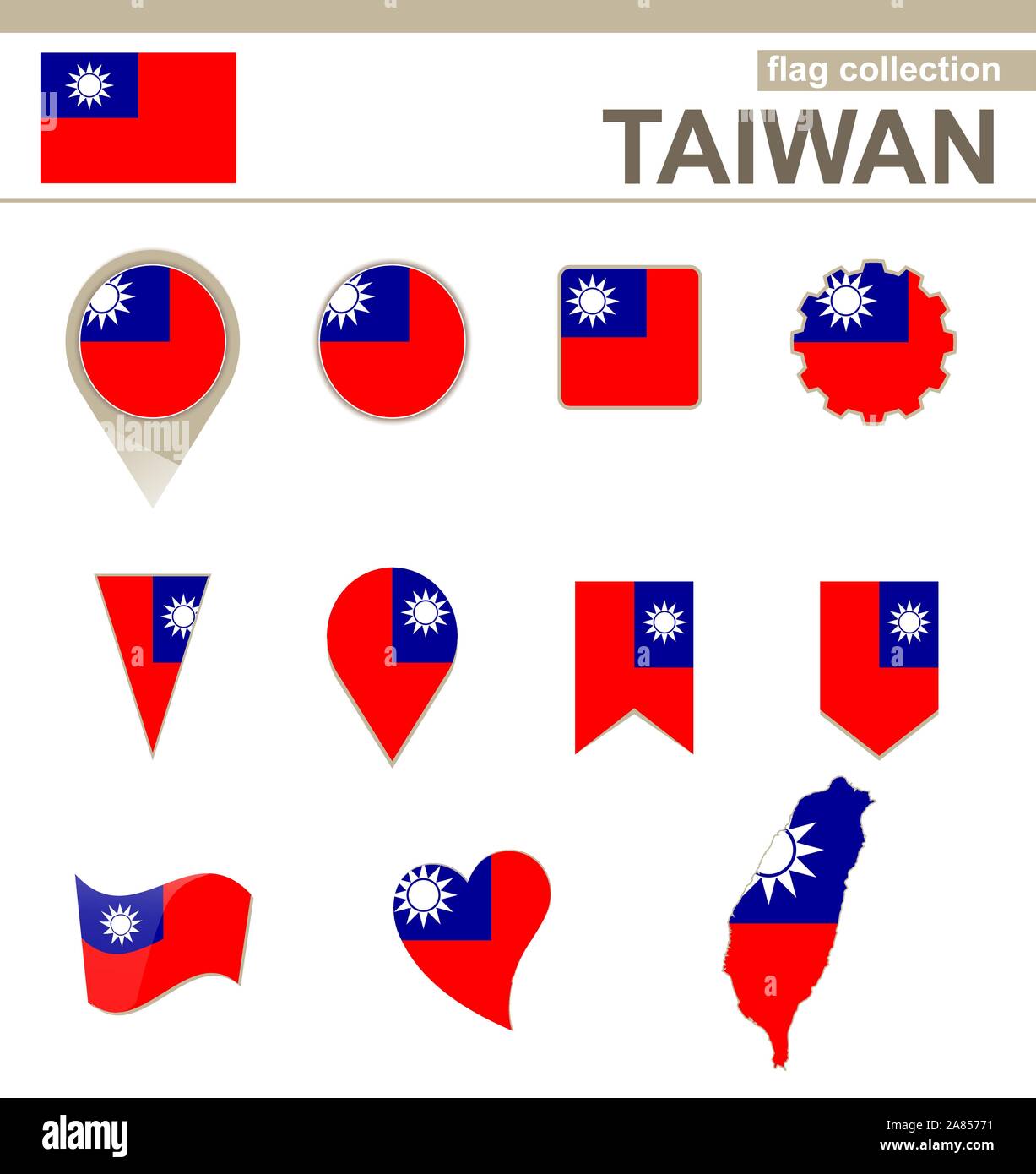 Taiwan taipei flag Stock Vector Images - Alamy