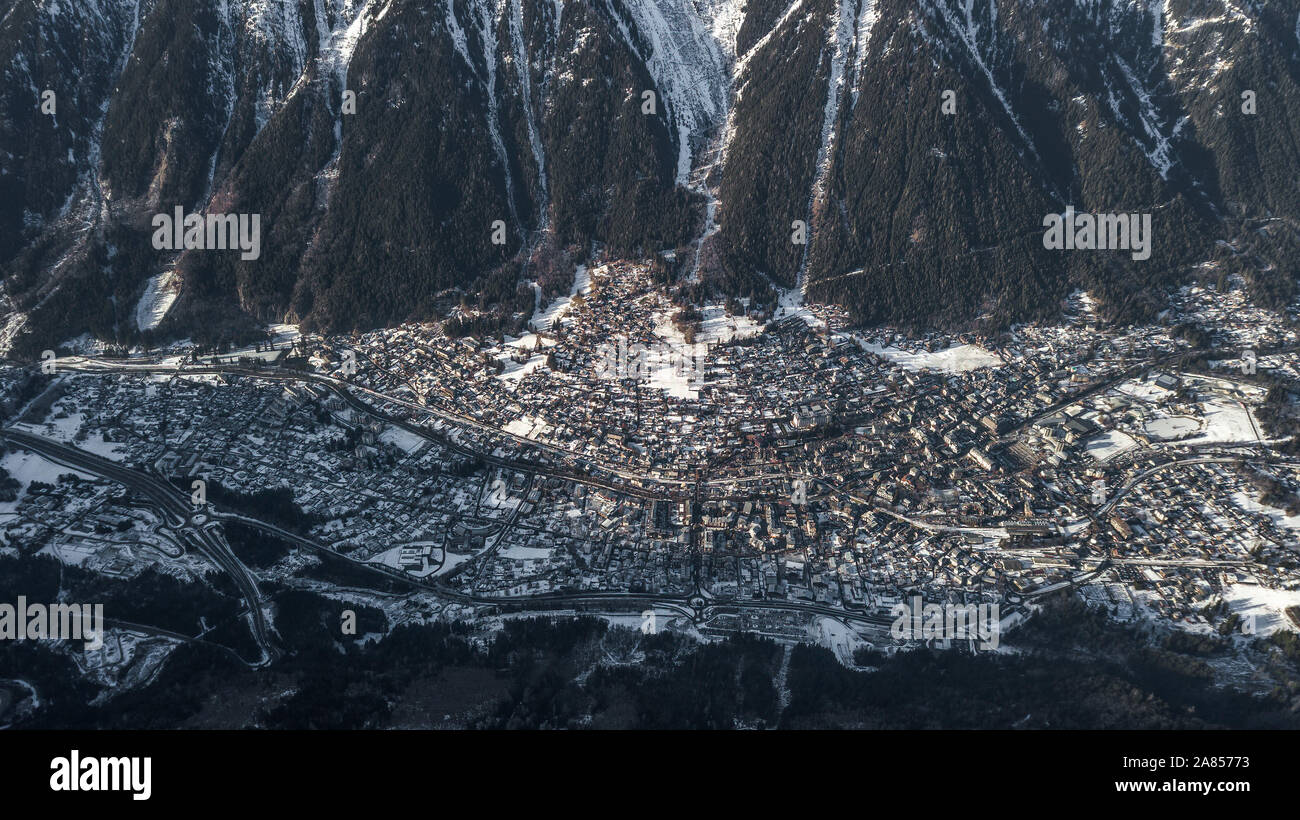Chamonix winter city view hi-res stock photography and images - Alamy