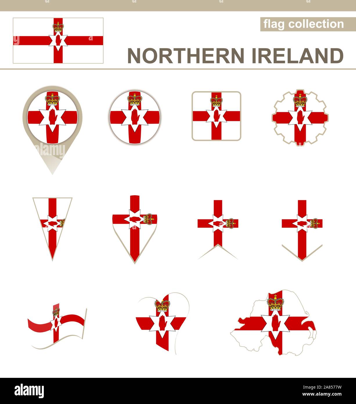 Northern Ireland Flag Collection, 12 versions Stock Vector Image & Art ...