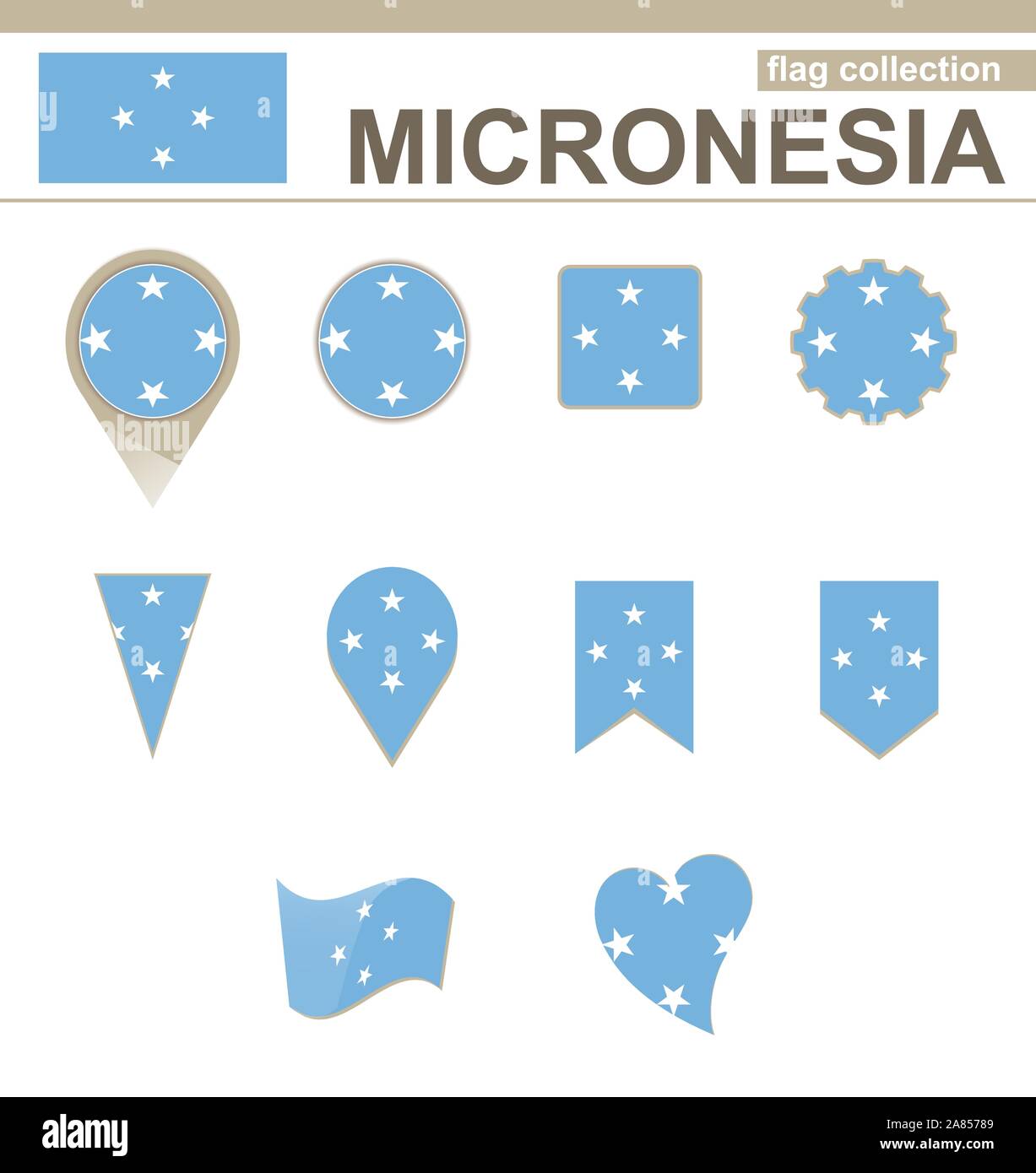 Micronesia Flag Collection, 12 versions Stock Vector Image & Art - Alamy