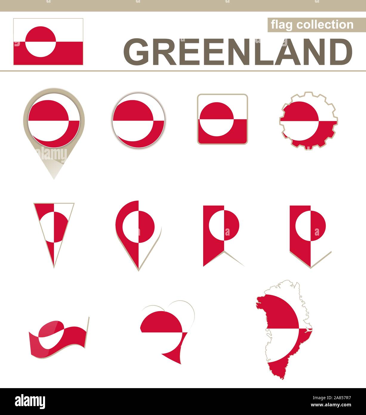 Greenland Flag Collection, 12 versions Stock Vector Image & Art - Alamy