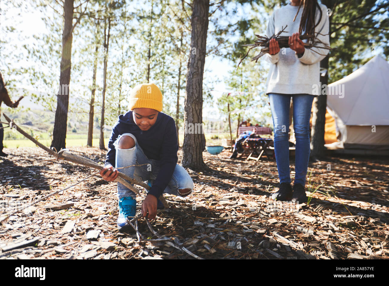 Woman picking up a stick hi-res stock photography and images - Alamy