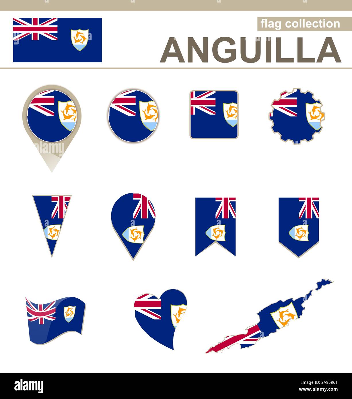 Anguilla Vector Map High Resolution Stock Photography and Images - Alamy