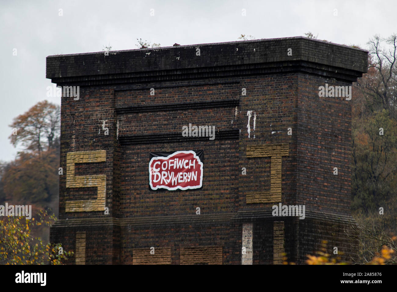 Cardiff, Wales 6/11/19. A 'Cofiwch Dryweryn' (Remember Tryweryn) mural ...