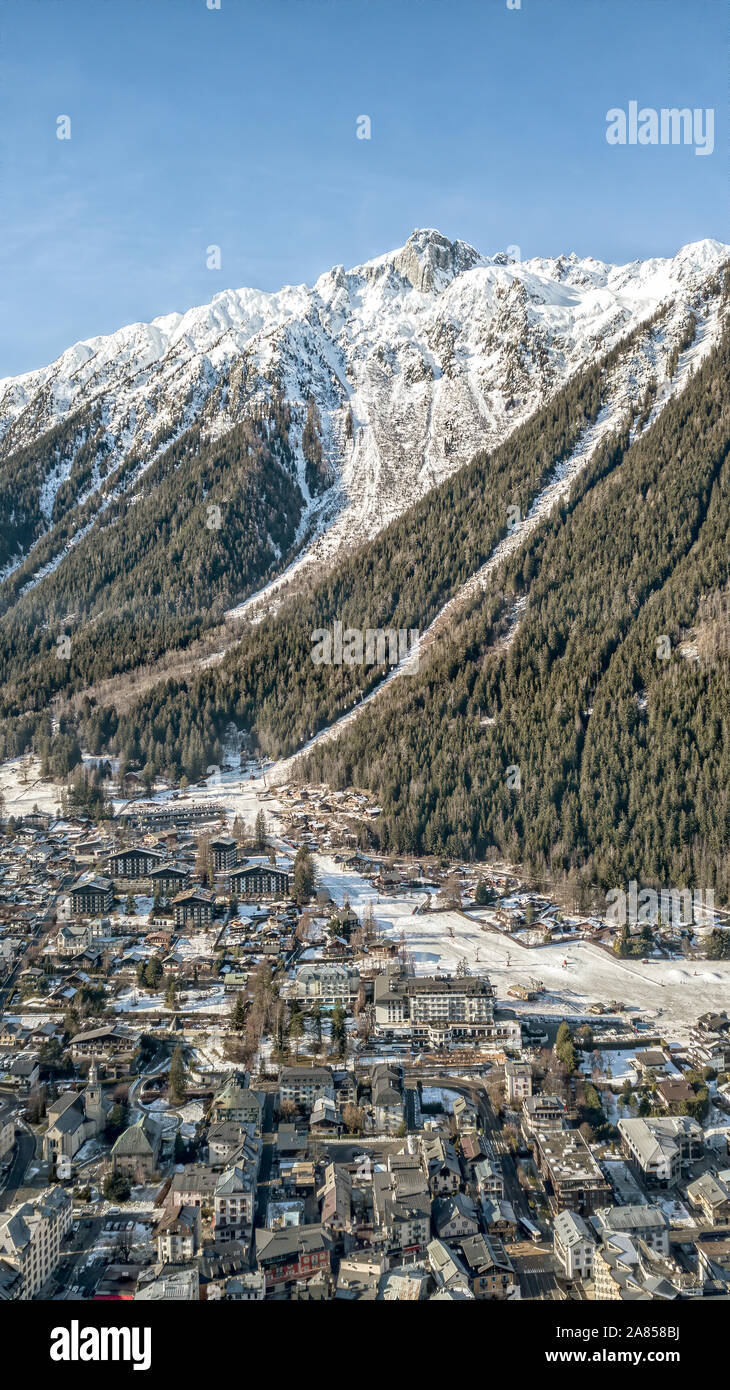 Chamonix winter city view hi-res stock photography and images - Alamy
